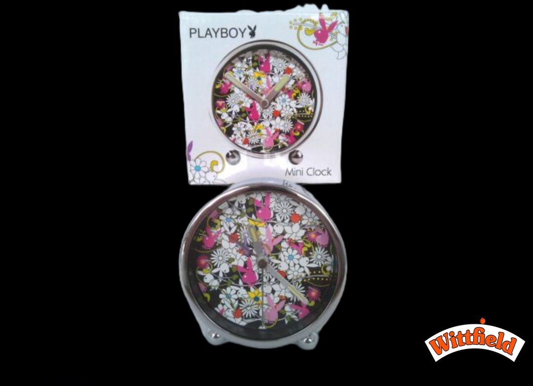 New PLAYBOY Alarm Clock in Chrome Look Watch With Quartz Movement Alarm ...