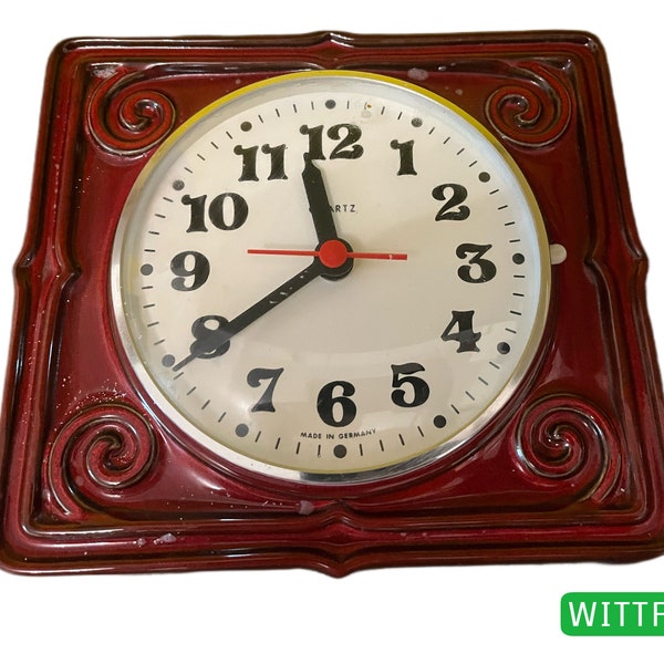 Red Kitchen Clock - Etsy