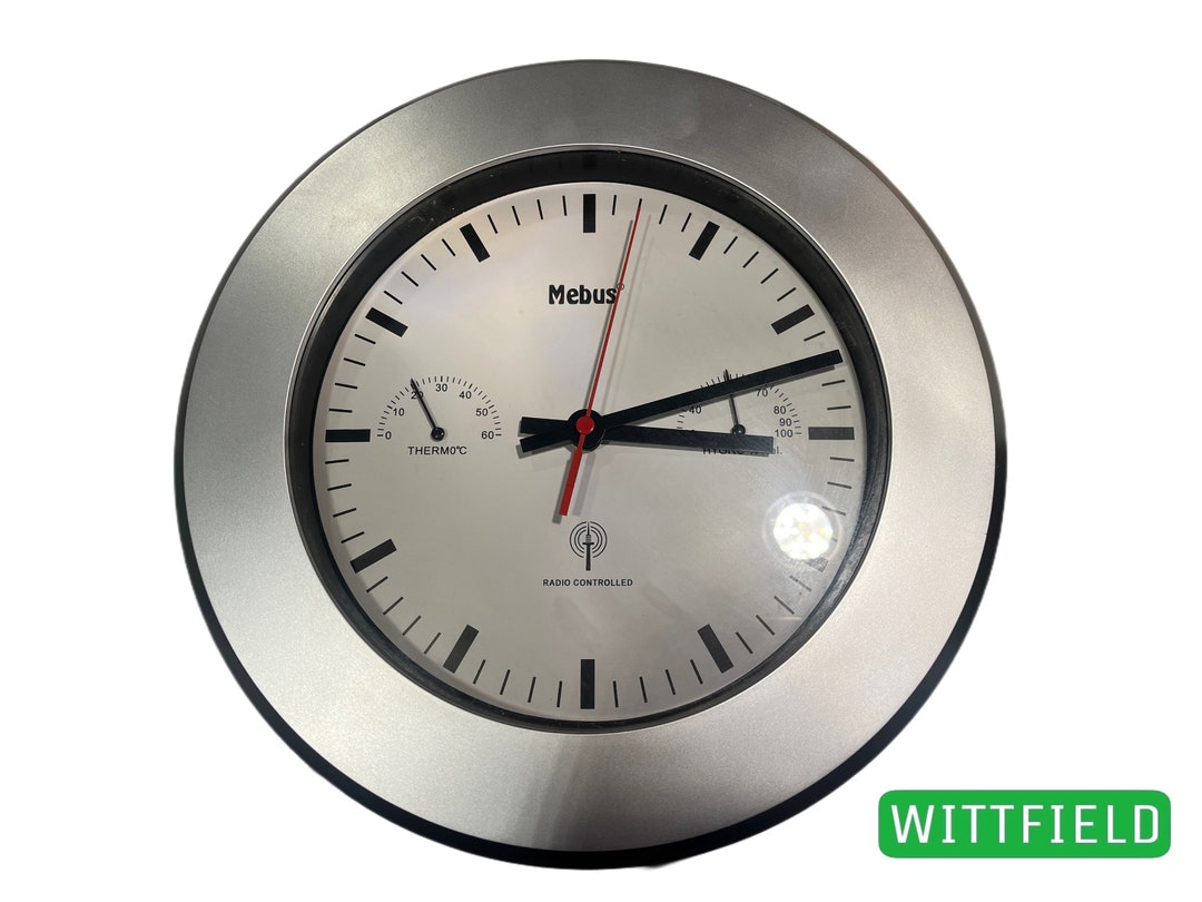 2000s Large Mebus Radio Controlled Wall Clock Kitchen Clock 33 Cm With ...