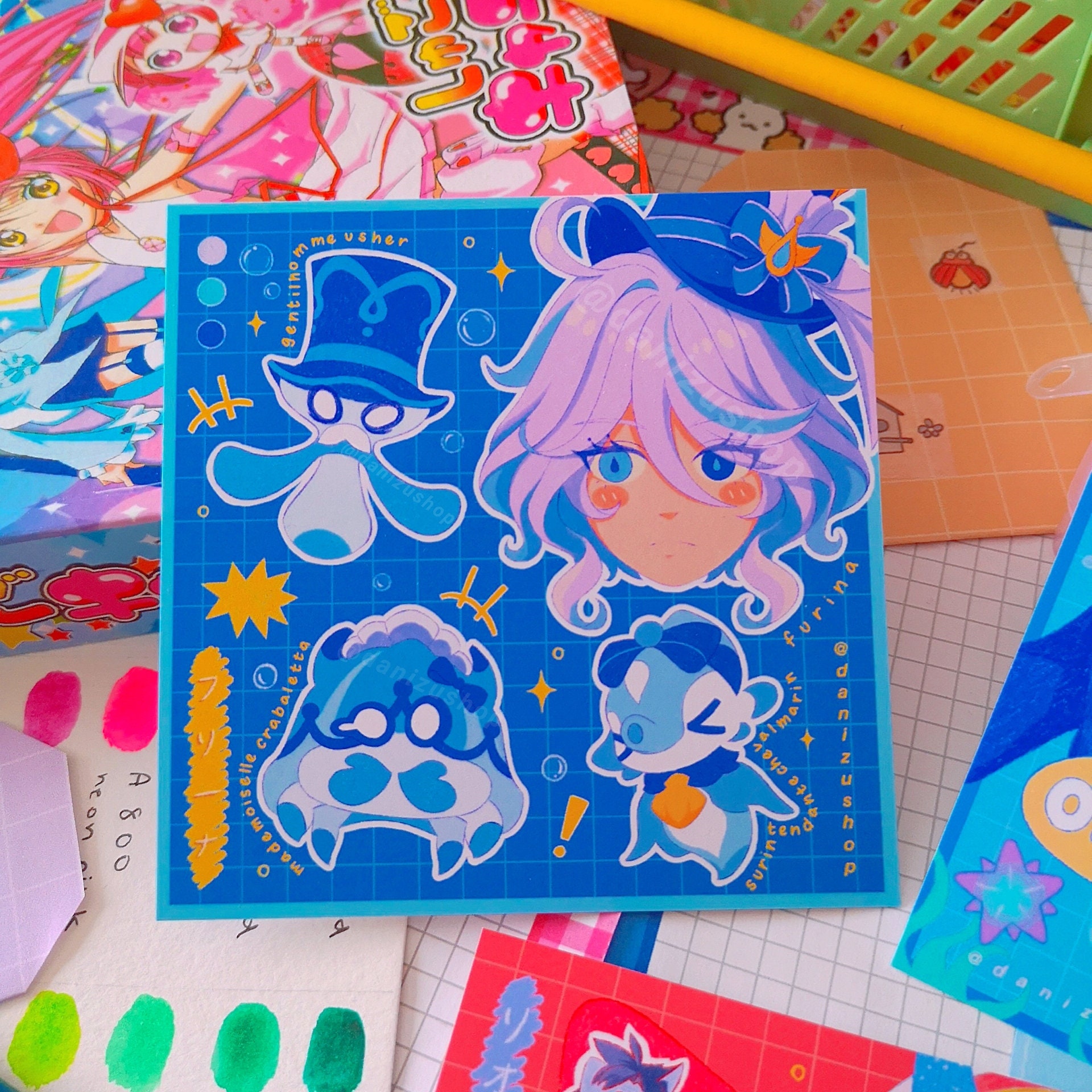 Neuvillette Wriothesley Furina Art Prints Genshin Impact Fontaine Mini ...