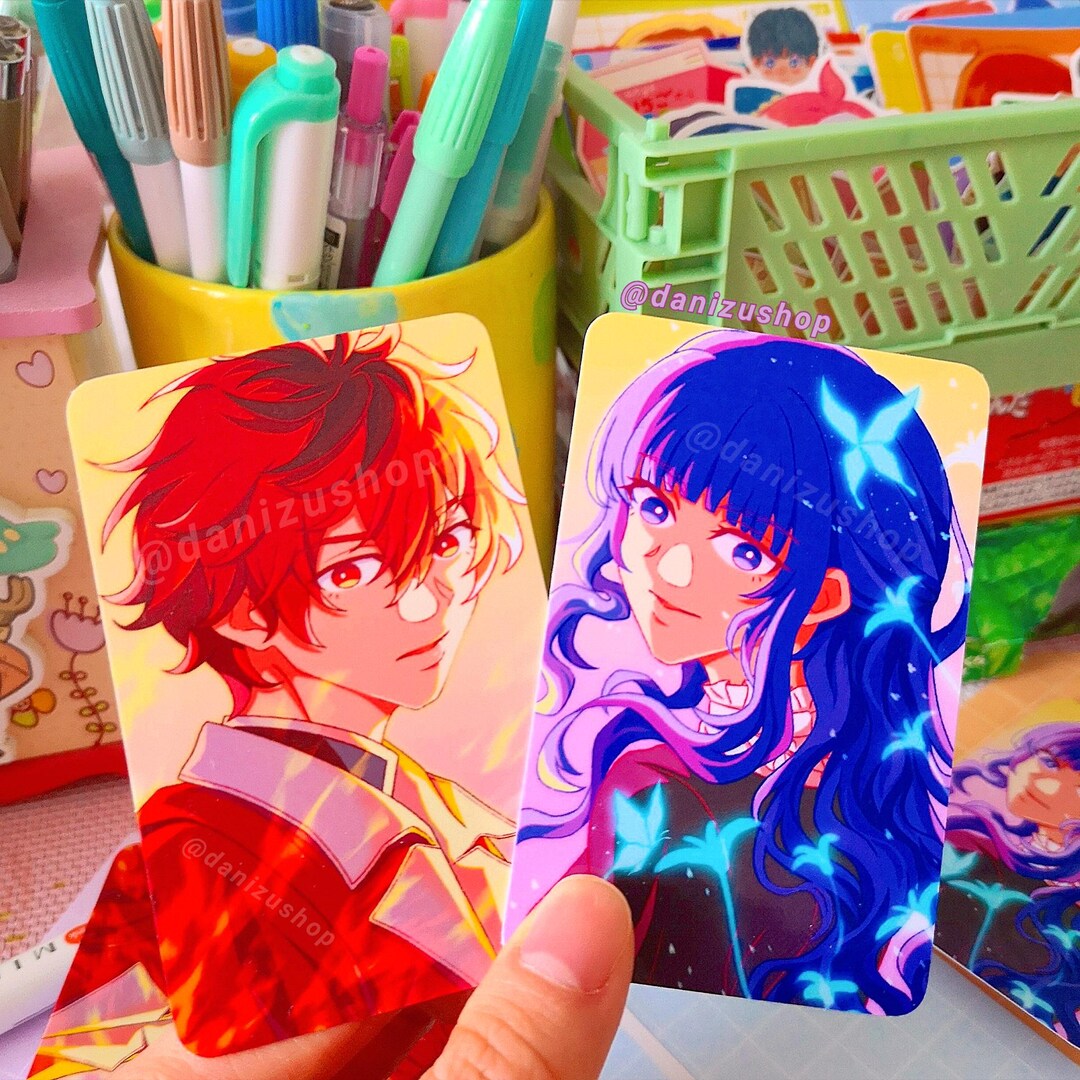 Anime Couple Photocards: Anime Mage & Warrior Mini Prints - Etsy
