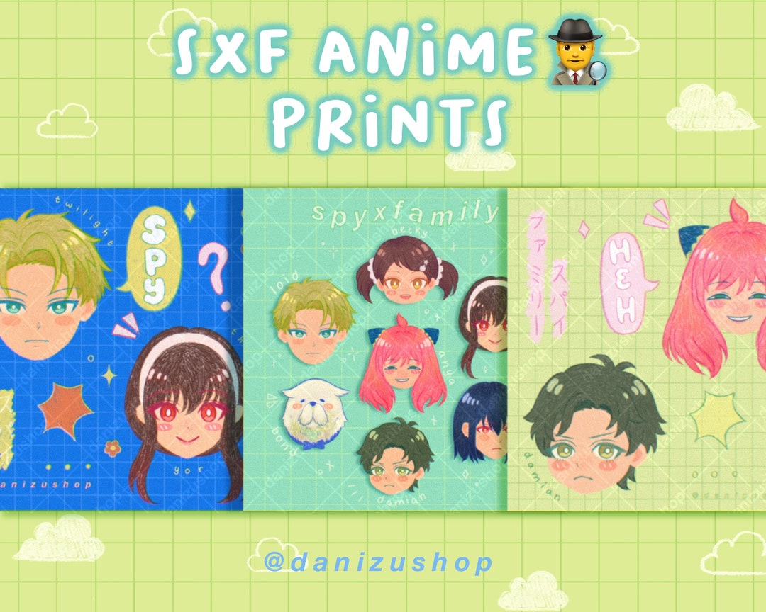 3pcs Mini Anime Art Prints / Cute Anime Poster Prints / Cute Anime Art ...