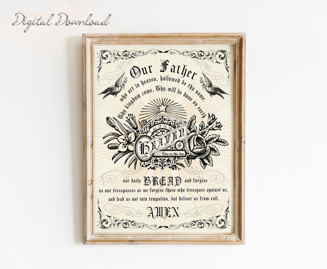 Our Father Printable Prayer | Digital Download | Catholic Wall Art ...