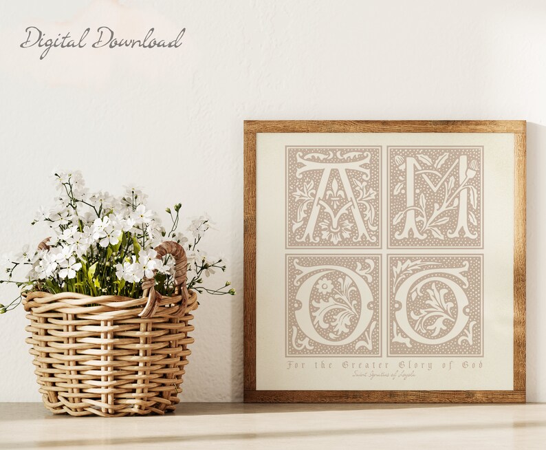 AMDG Catholic Wall Art Printable Digital Download - Etsy