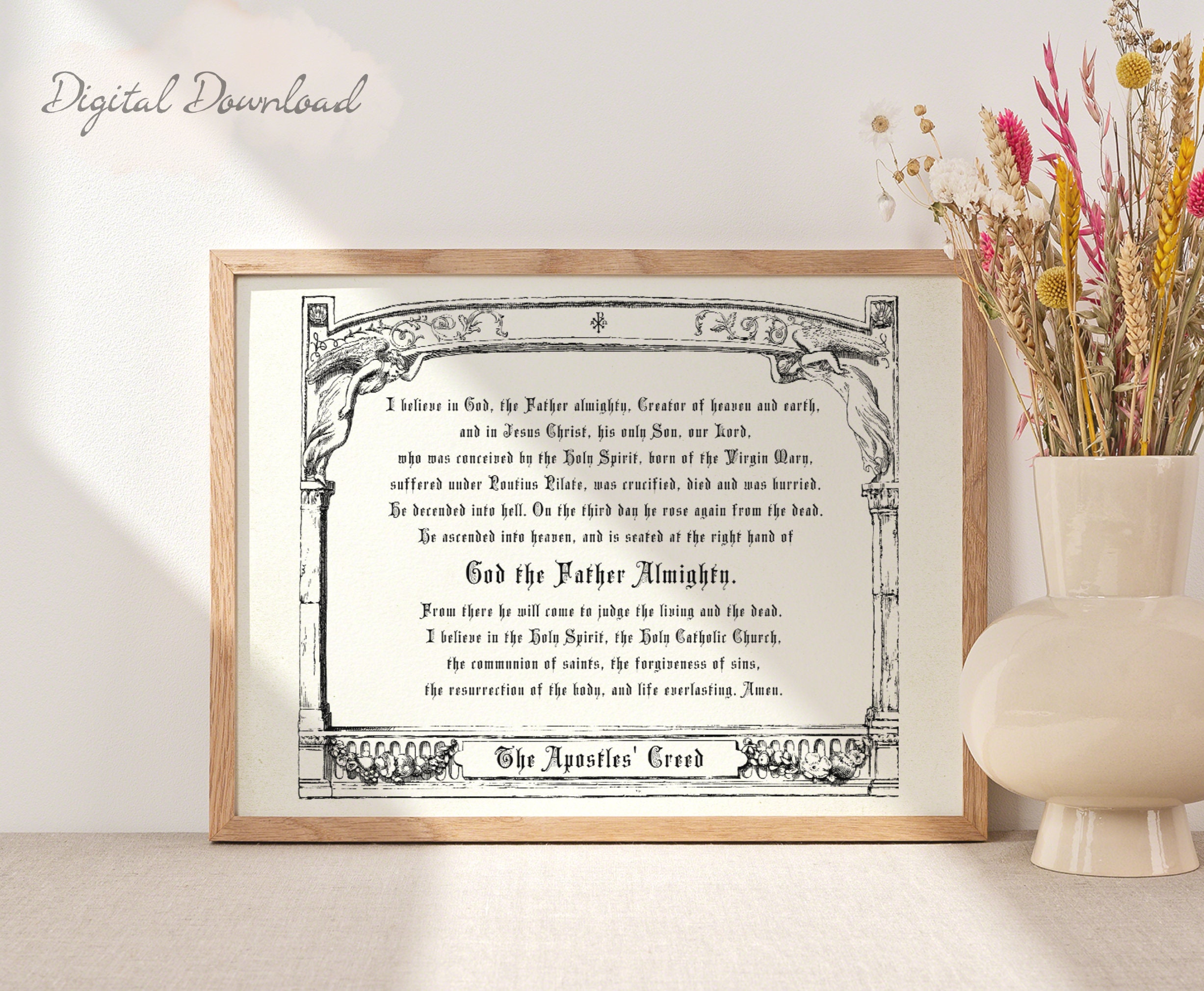 Apostles' Creed Digital Download Catholic Prayers Vintage Catholic Wall ...
