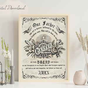 Our Father Printable Prayer | Digital Download | Catholic Wall Art ...