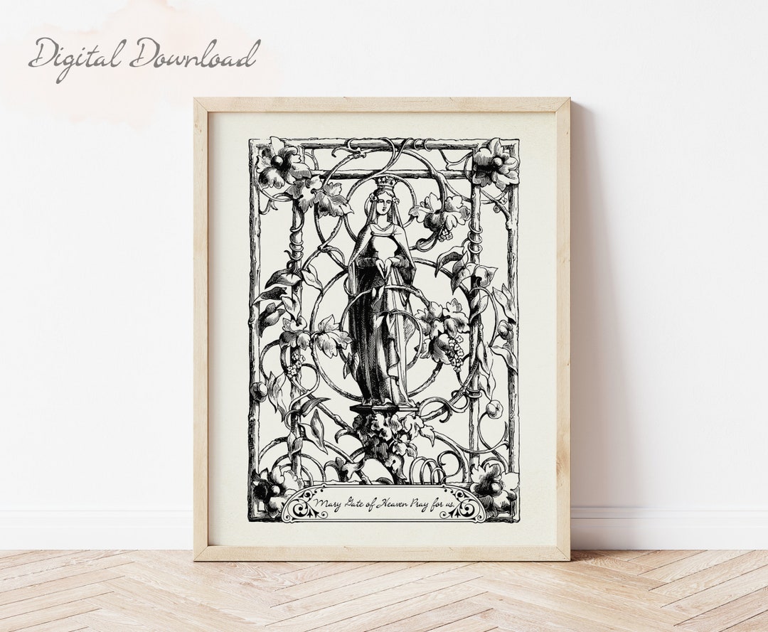 Virgin Mary "gate of Heaven" Catholic Wall Art | Digital Download - Etsy