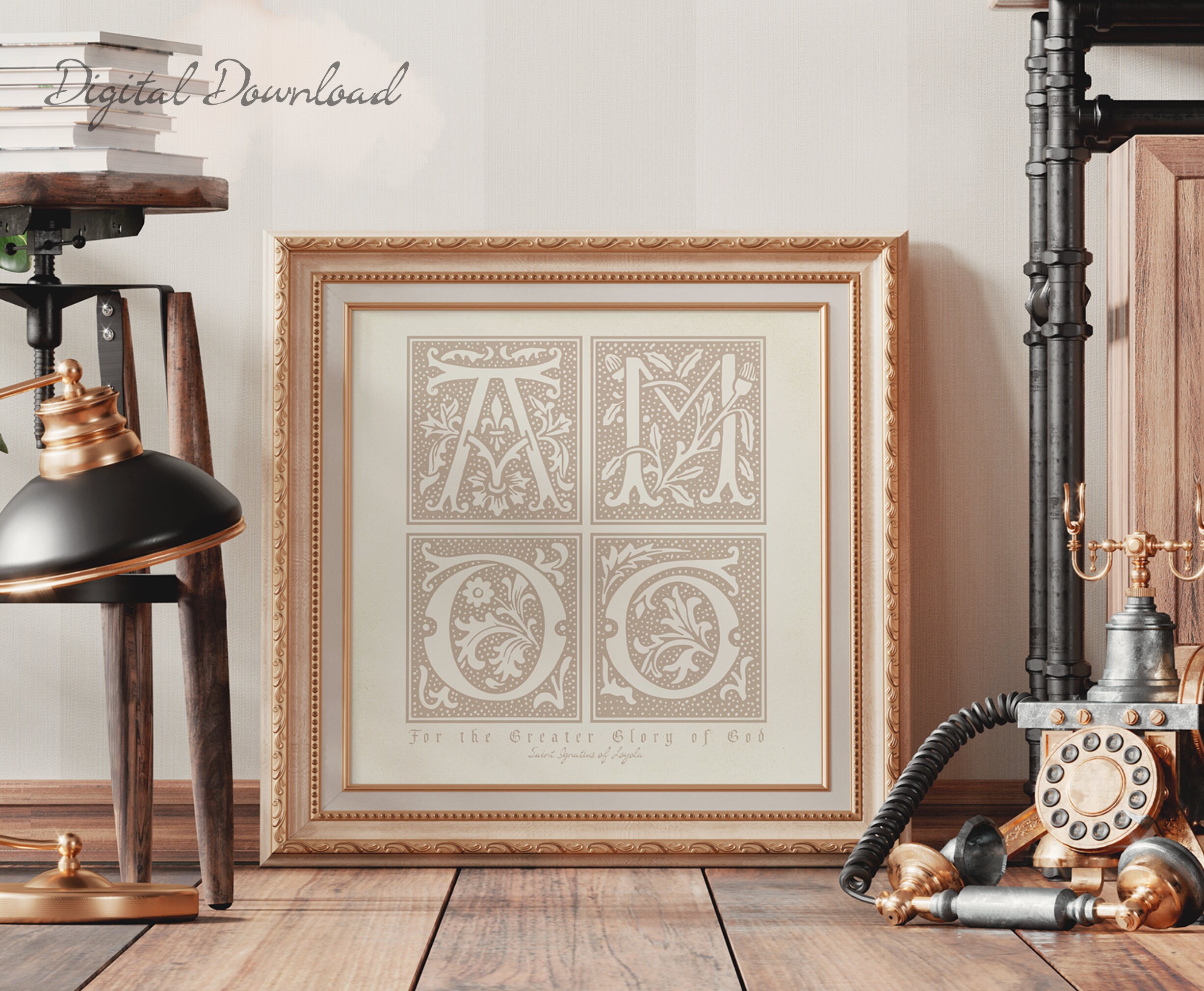 AMDG Catholic Wall Art Printable Digital Download - Etsy