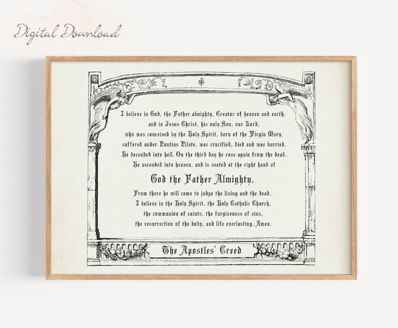 Apostles' Creed Catholic Wall Art | Digital Download - Etsy