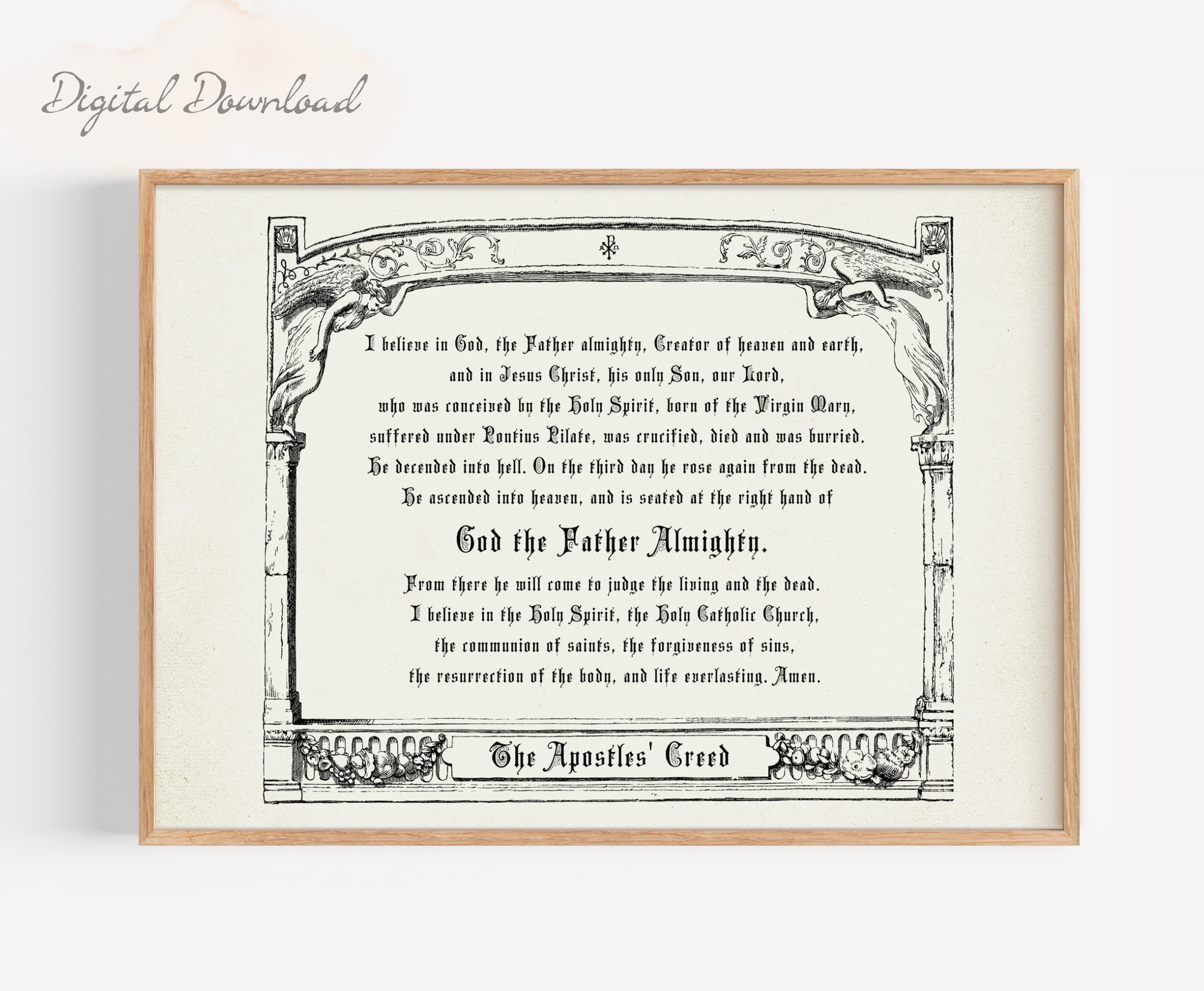 Apostles' Creed Digital Download Catholic Prayers Vintage Catholic Wall ...