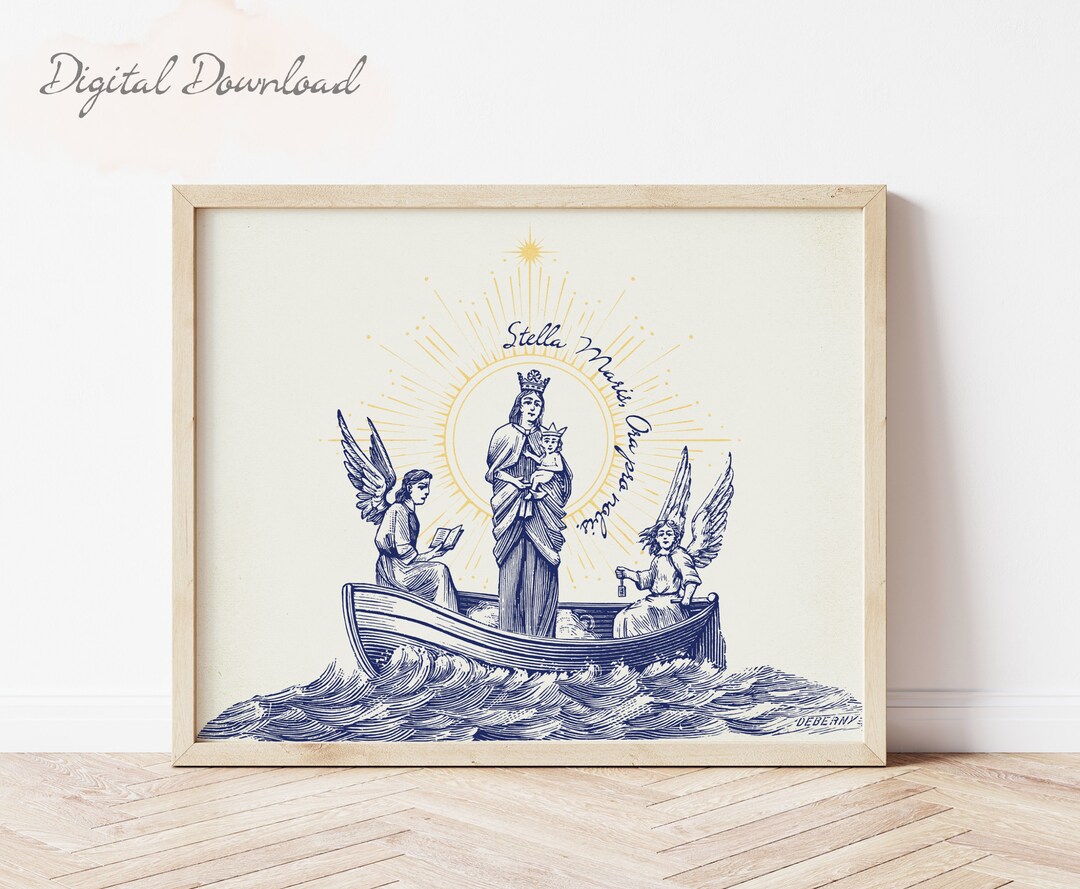Stella Maris | Star of the Sea | Catholic Wall Art | Nautical Wall Art ...