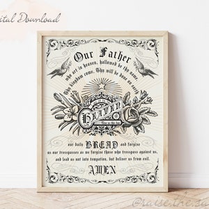 Our Father Printable Prayer | Digital Download | Catholic Wall Art ...