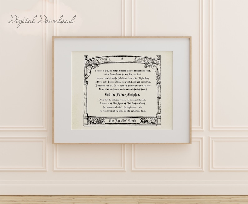 Apostles' Creed Catholic Wall Art | Digital Download - Etsy