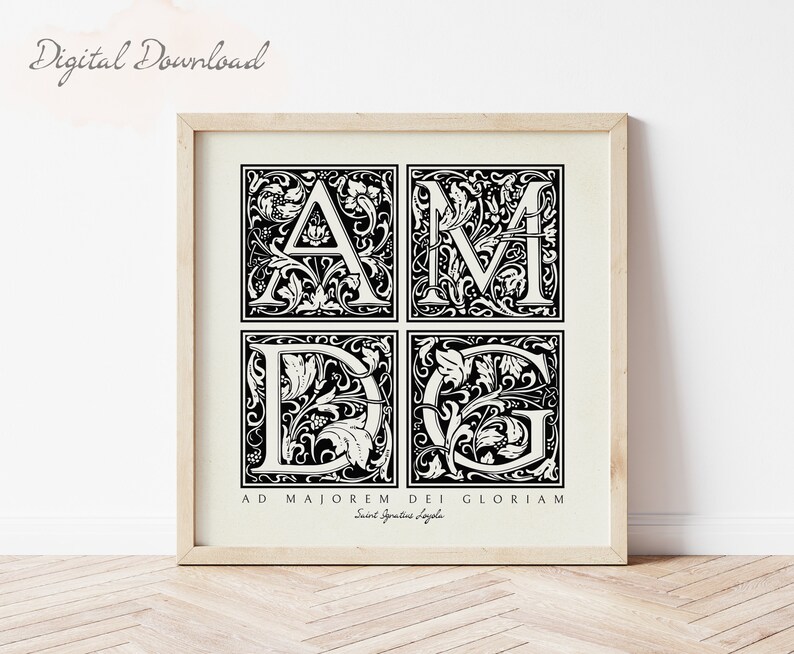 AMDG Catholic Printable | "ad Majorem Dei Gloriam" | St. Ignatius of ...