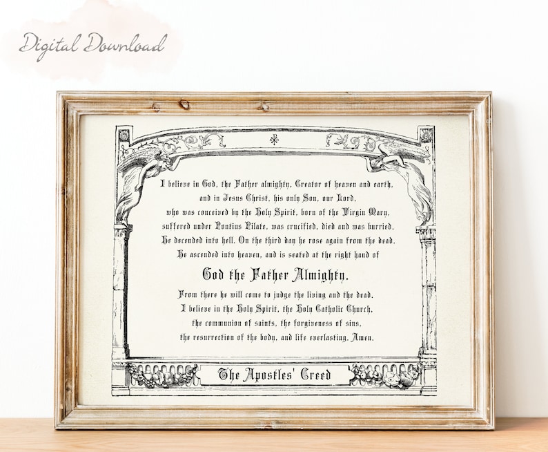 Apostles' Creed Catholic Wall Art | Digital Download - Etsy