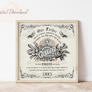 Our Father Printable Prayer | Digital Download | Catholic Wall Art ...
