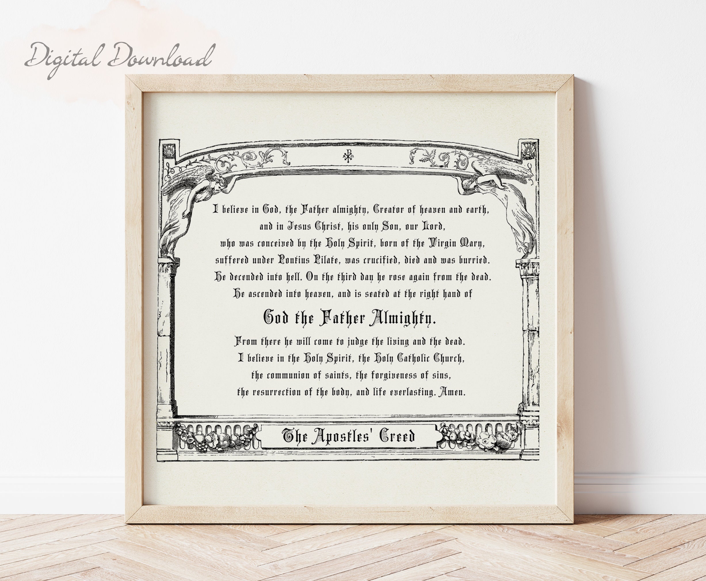 Apostles' Creed Digital Download Catholic Prayers Vintage Catholic Wall ...