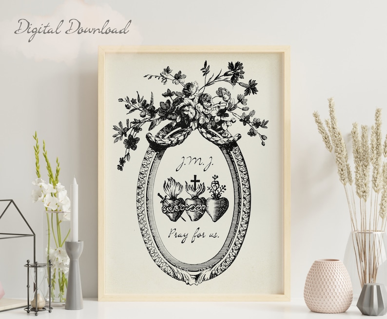 Three Sacred Hearts of the Holy Family | Digital Download | Catholic ...