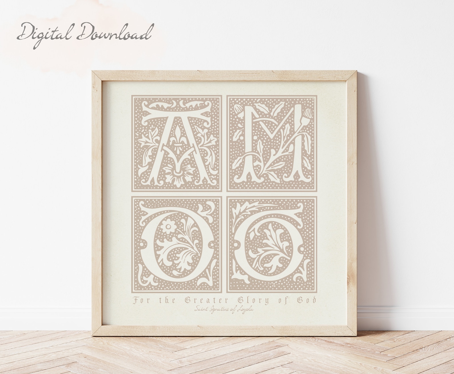 AMDG Catholic Wall Art | Printable | Digital Download | Catholic Home ...