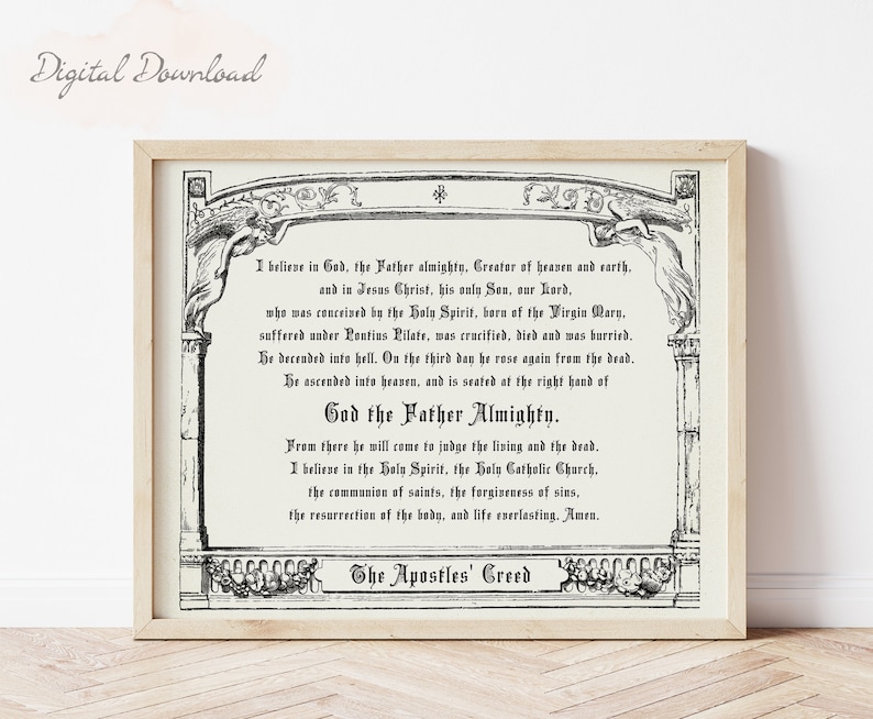 Apostles' Creed | Digital Download | Catholic Prayers | Vintage ...