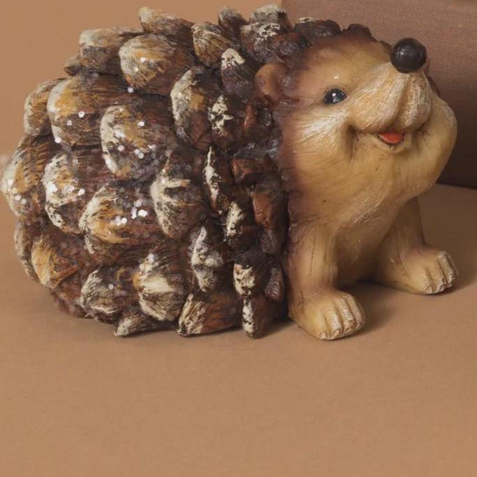 4" Resin Hedgehog W/glitter Figuring/fall Season/holiday Season/leaves ...