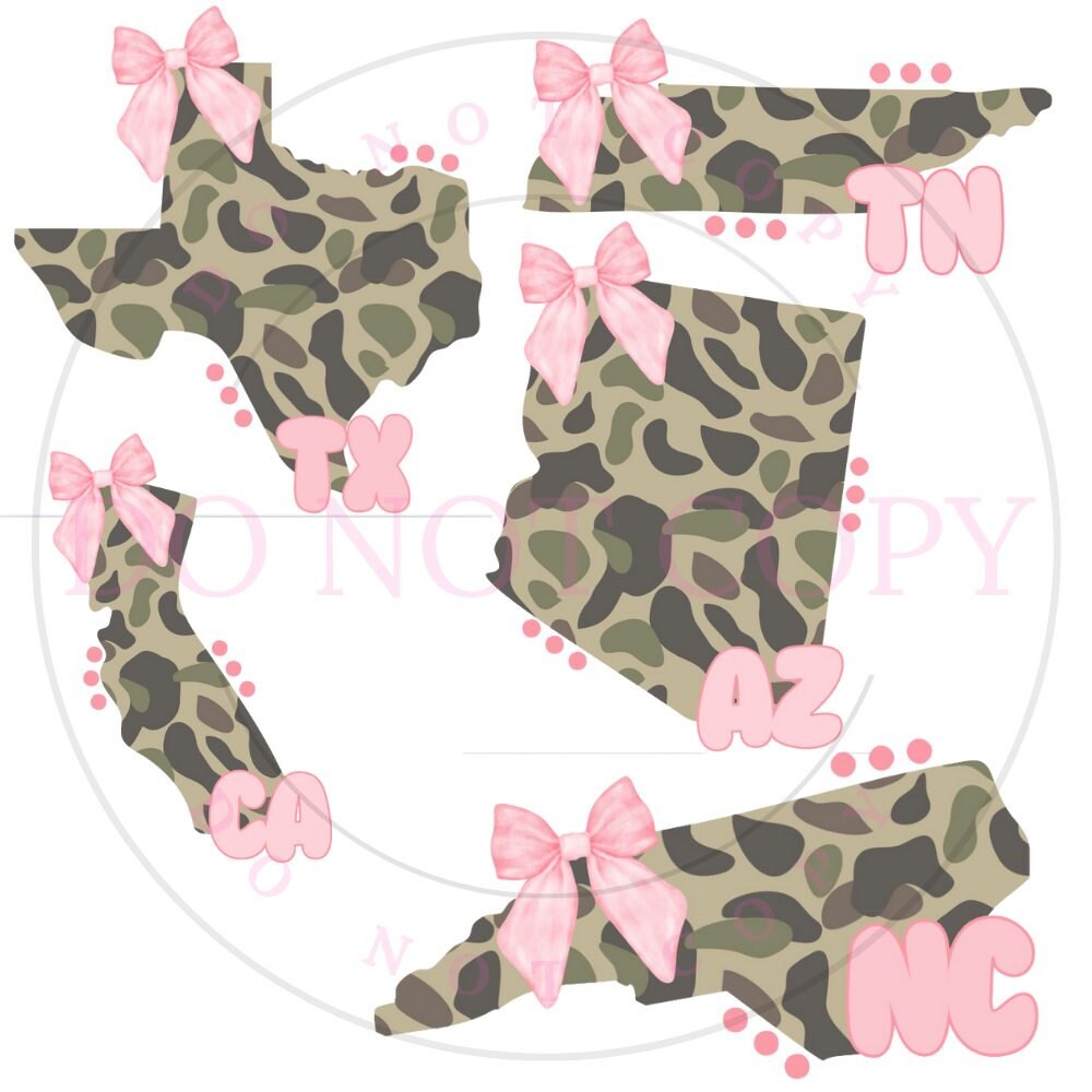 Pink Camo State Pngs - Etsy