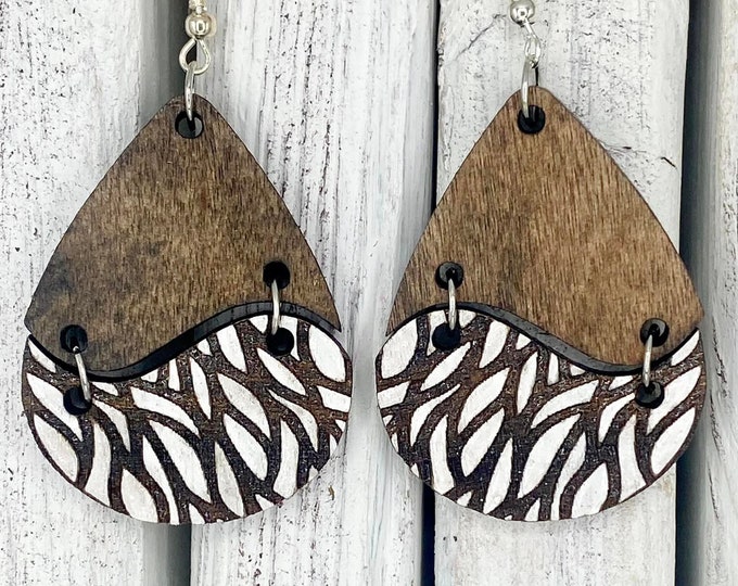 Digital File Wooden Split EARRING SVG LASER Tested Ready Cute - Etsy