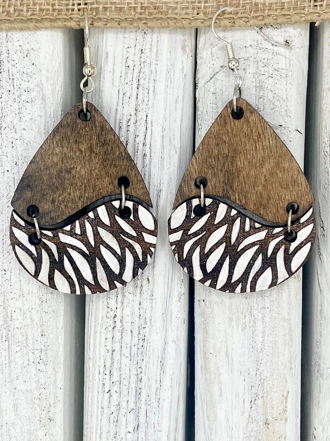 Digital File Wooden Split EARRING SVG LASER Tested Ready Cute Engrave ...