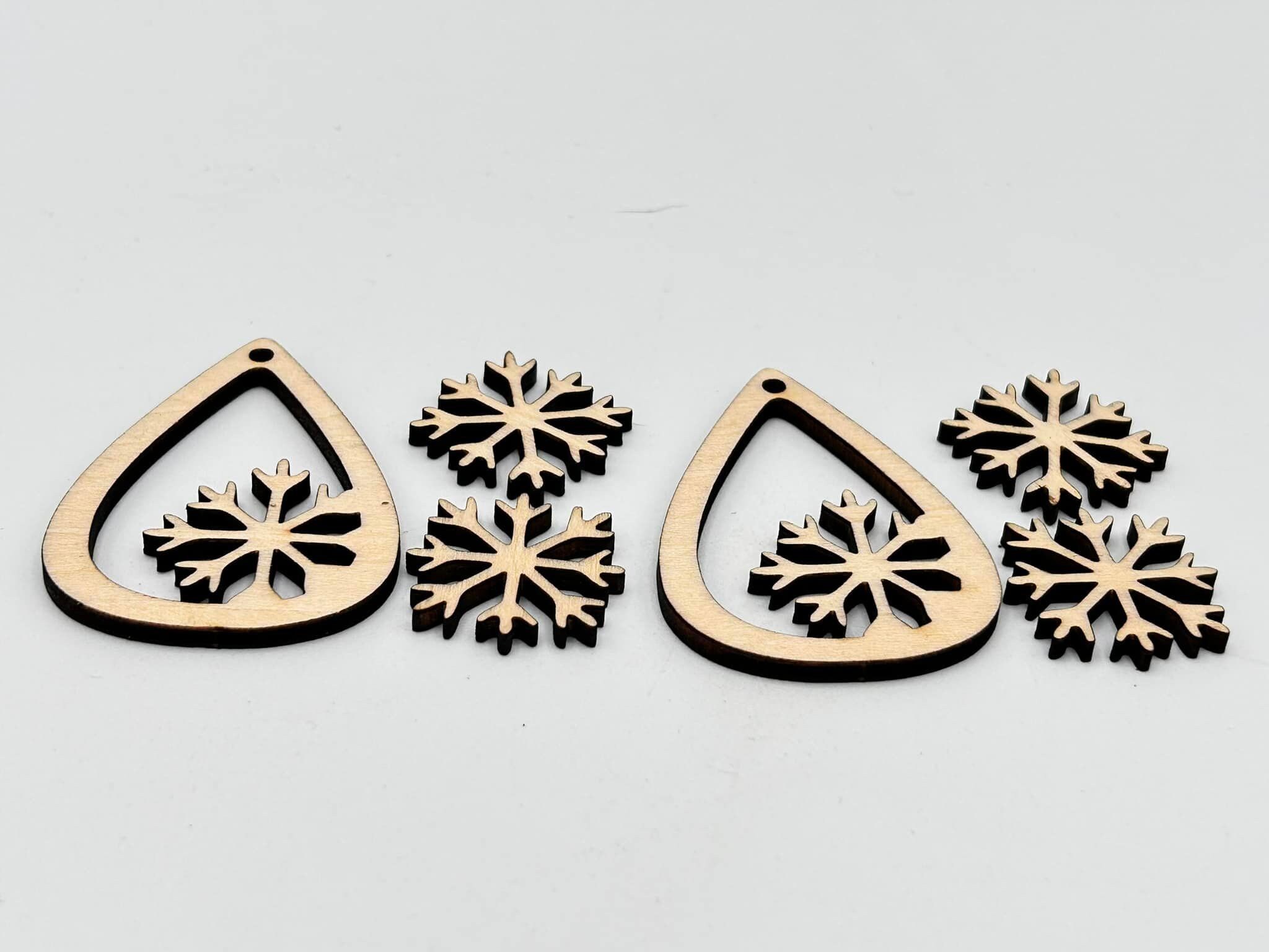 Snowflake 2D EARRING SVG DIGITAL 2D Snowflake Teardrop Winter - Etsy