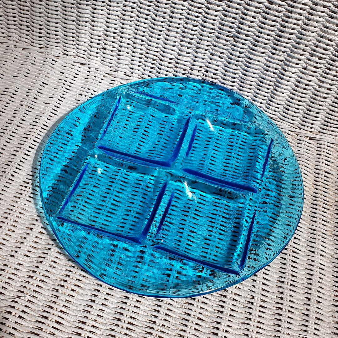 Beautiful Handmade Blue Glass Serving Platter - Etsy