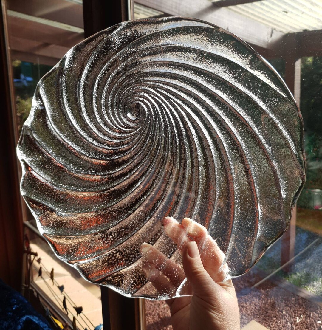 Vintage Retro Selezione IVV Italian Glass Mouth Blown Scalloped Serving ...