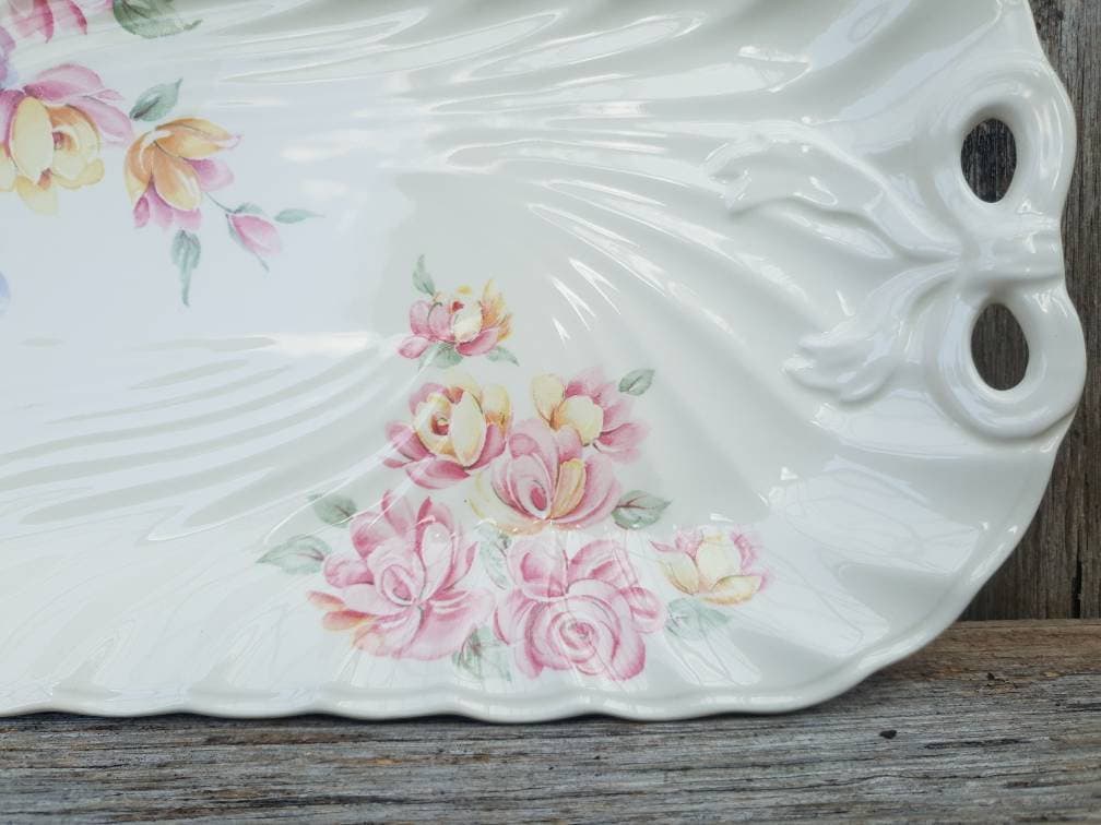 Pretty Retro High Tea Sandwich Tray Featuring a Floral Design Made by ...