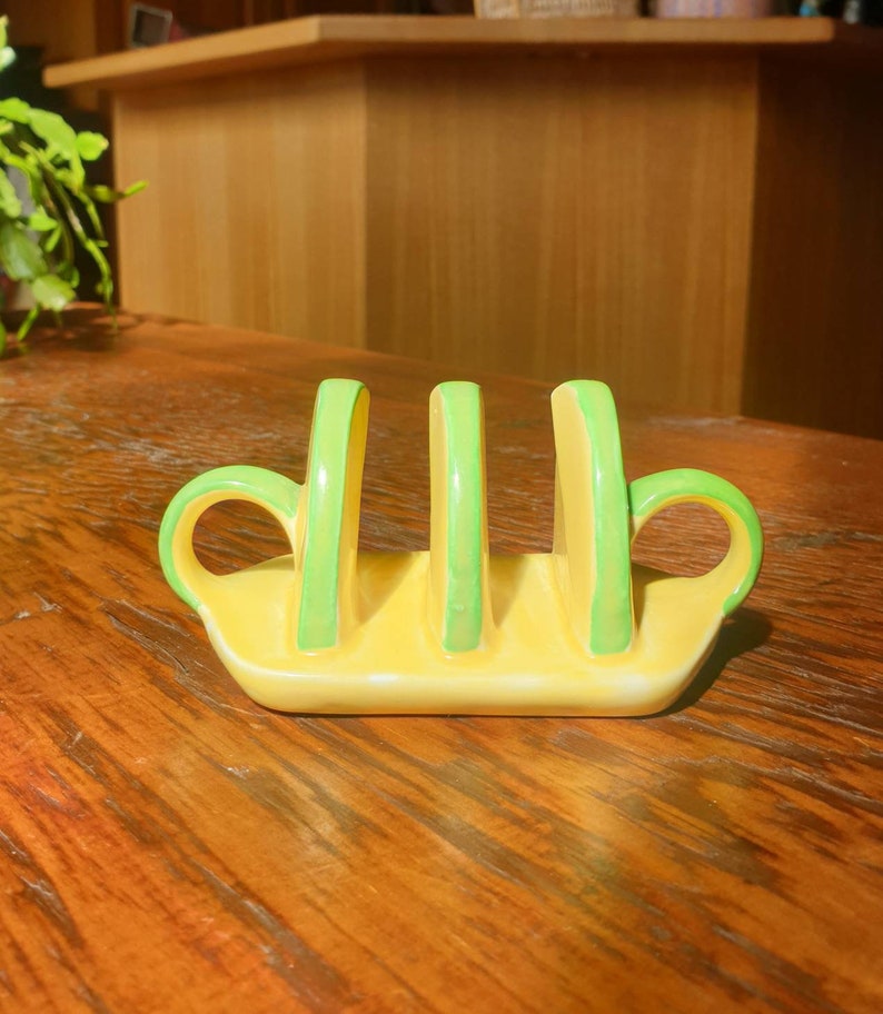 Vintage Carlton Ware Art Deco Toast Rack Lemon Lime Pattern With Finger ...