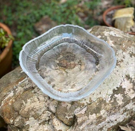 Vintage MCM Japanese Hoya Square Ice Glass Bowl - Etsy