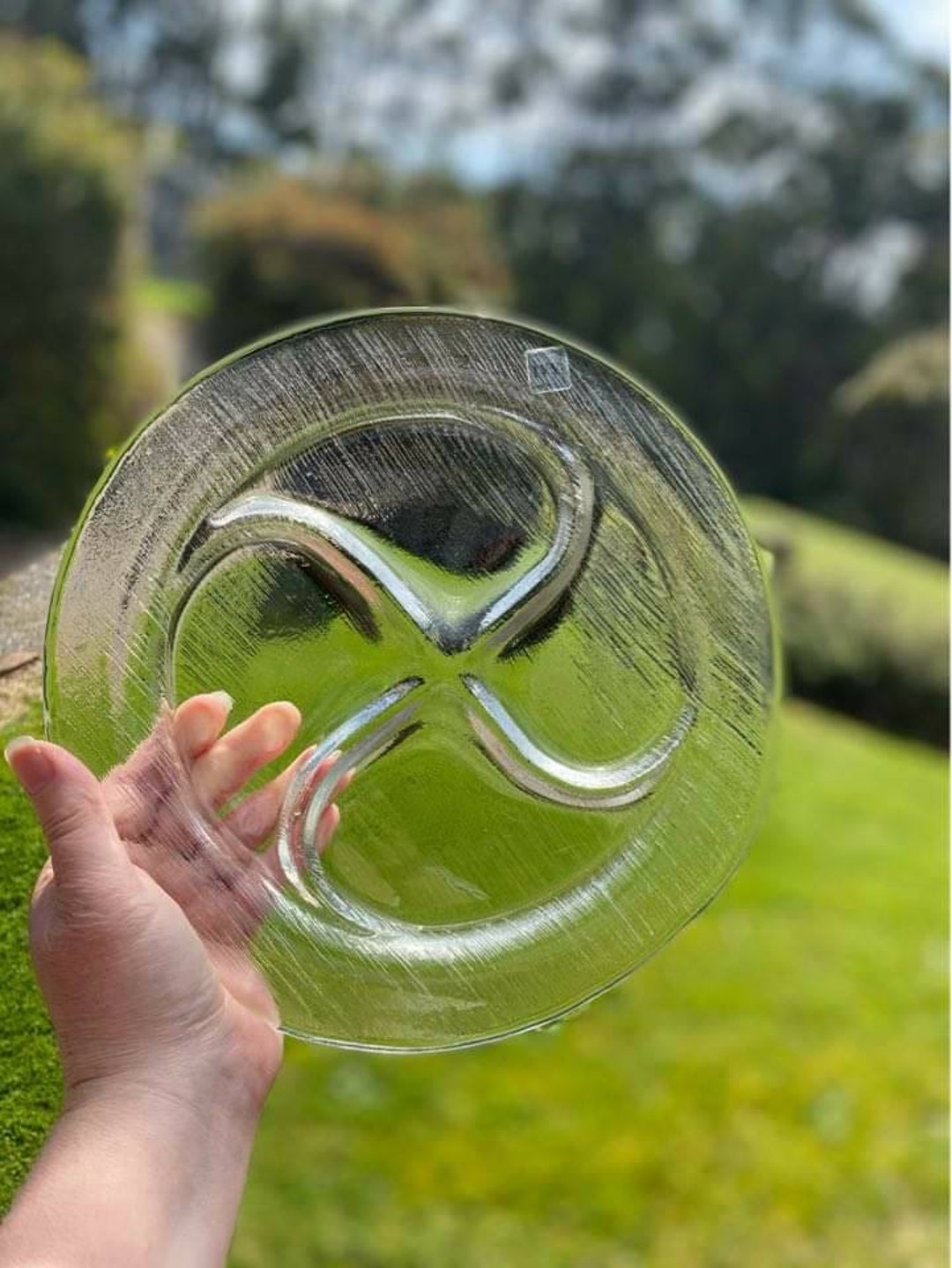 Rare Retro IVV Clear Glass Serving Platter With 4 Divided Sections ...