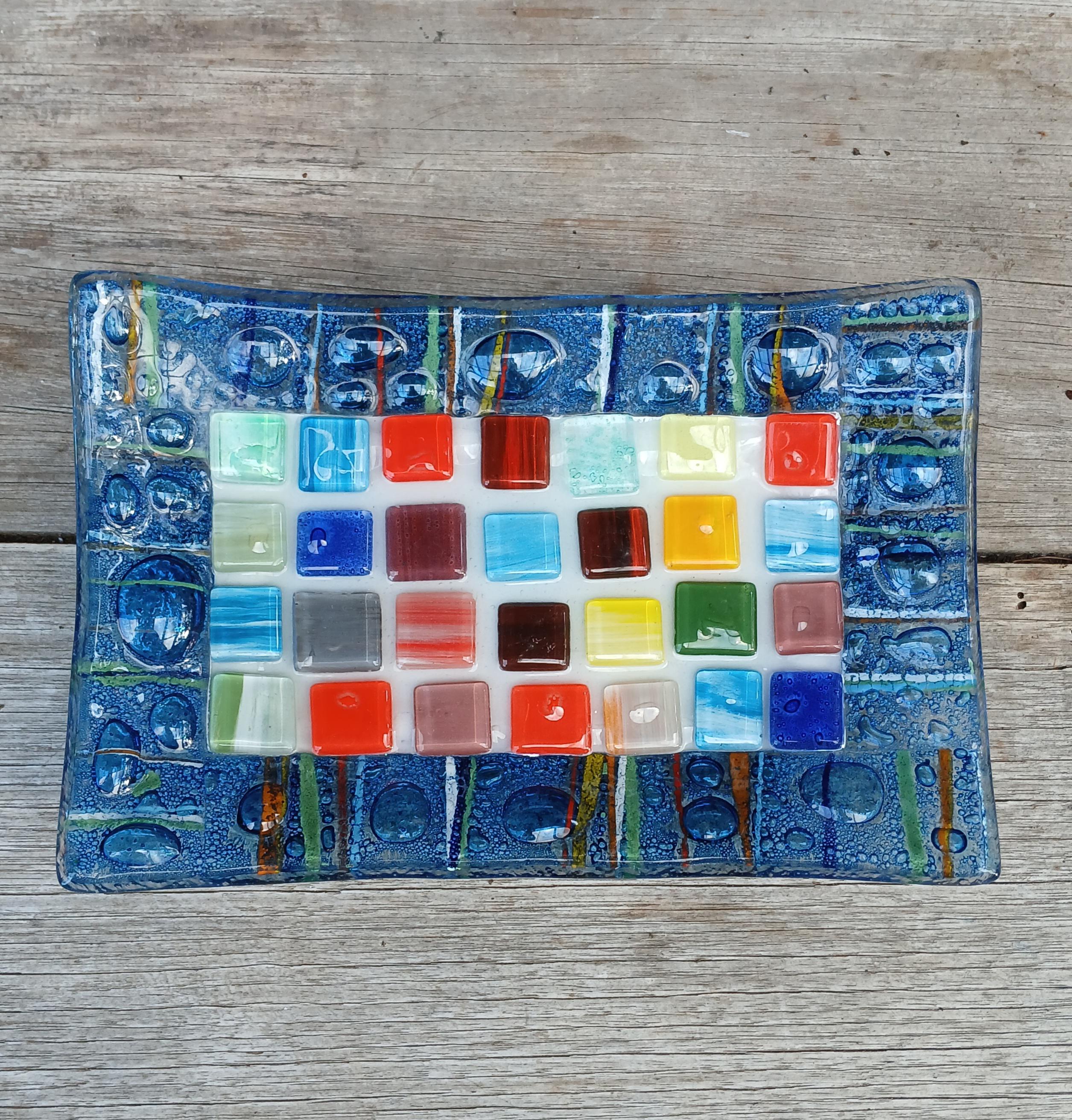 Decorative Art Glass Tray Colourful Glass Tray - Etsy