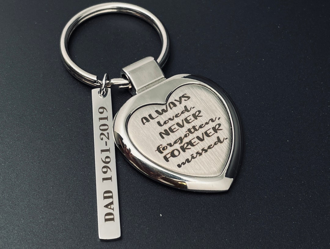 MEMORIAL GIFT Personalized Heart Keychain Sympathy Bereavement Gift ...