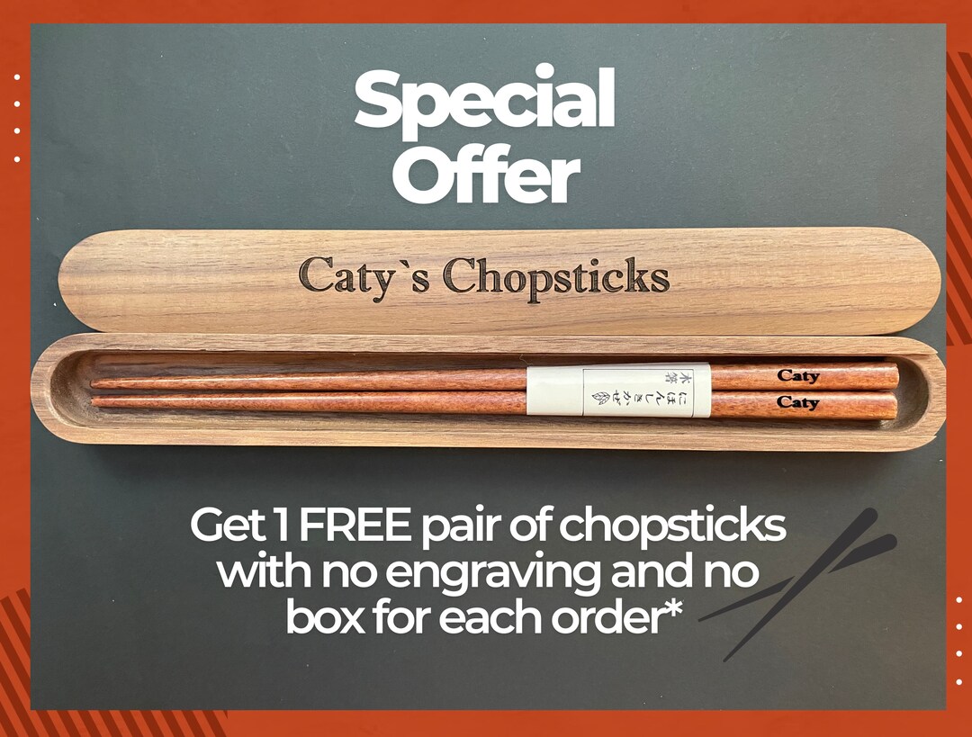 PERSONALIZED GIFT Wood Chopsticks & Box Holiday Housewarming Gift ...