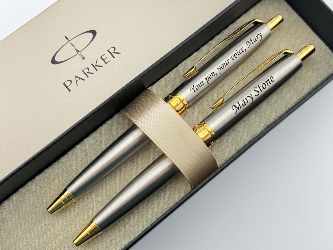 Personalized Pen Set Parker Engraved Pens, Elegant Pens Set in Bow Gift ...