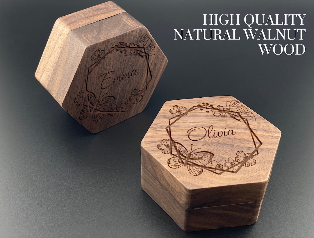 Personalized Wooden Jewelry Box, Customized Birthday Gift, Engraved ...