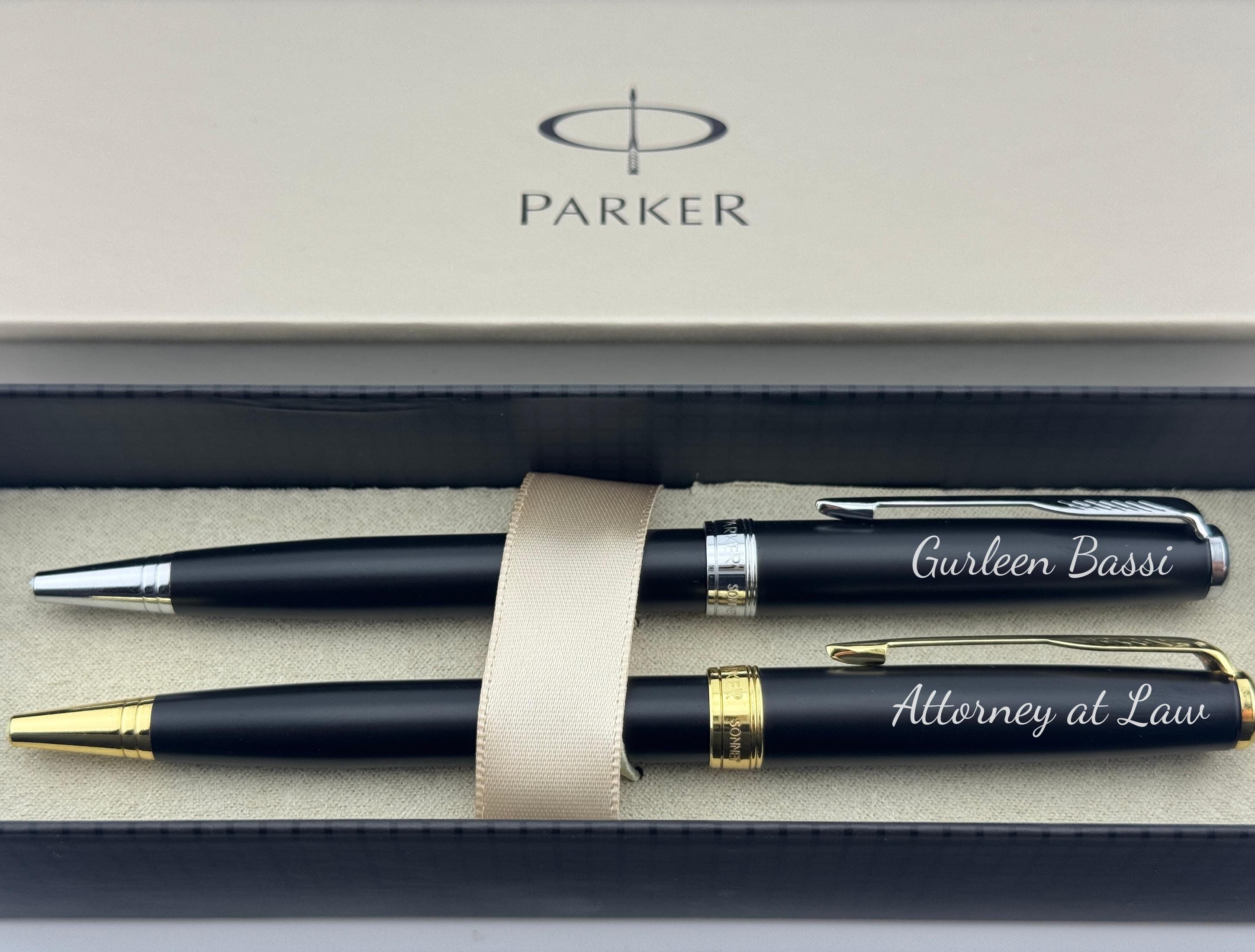 Personalized Engraved Parker Pen Set – Custom Office Colleague Gift ...