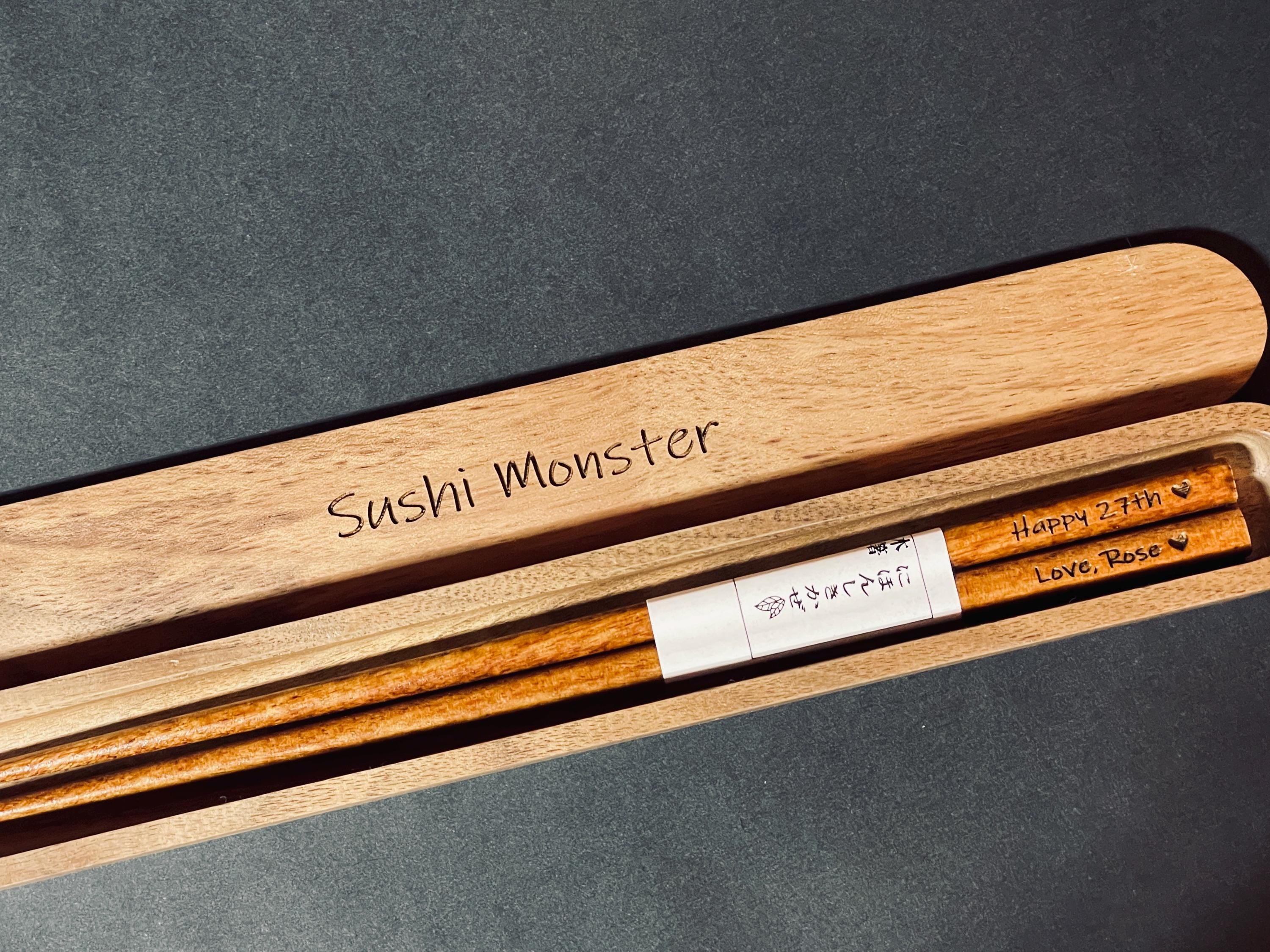 Personalized Wooden Chopsticks in Box: Engraved Asian Cuisine Gift - Etsy