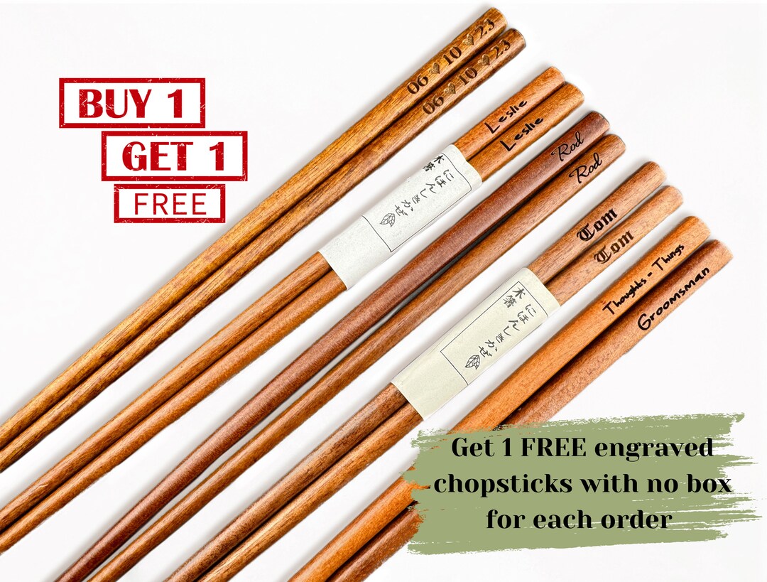 Engraved Chopsticks Set, Personalized Wooden Walnut Chopsticks, Mother ...