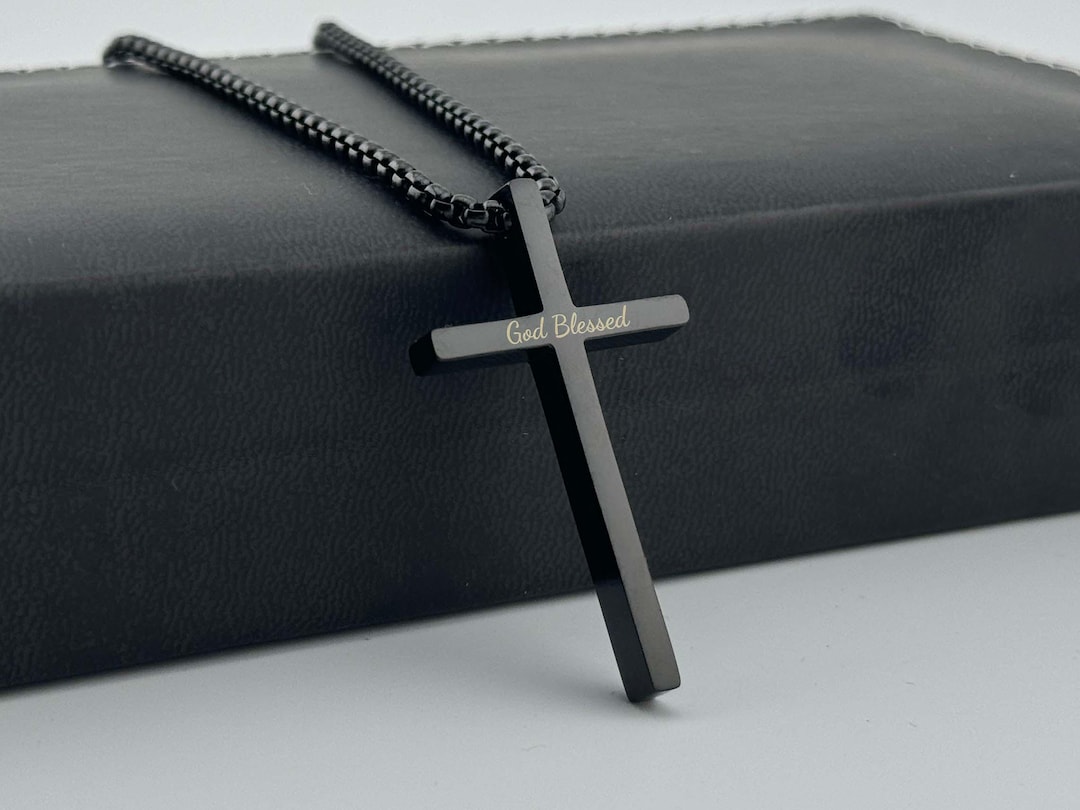 Personalized Cross Necklace, Men's Christian Jewelry, Baptism Cross ...