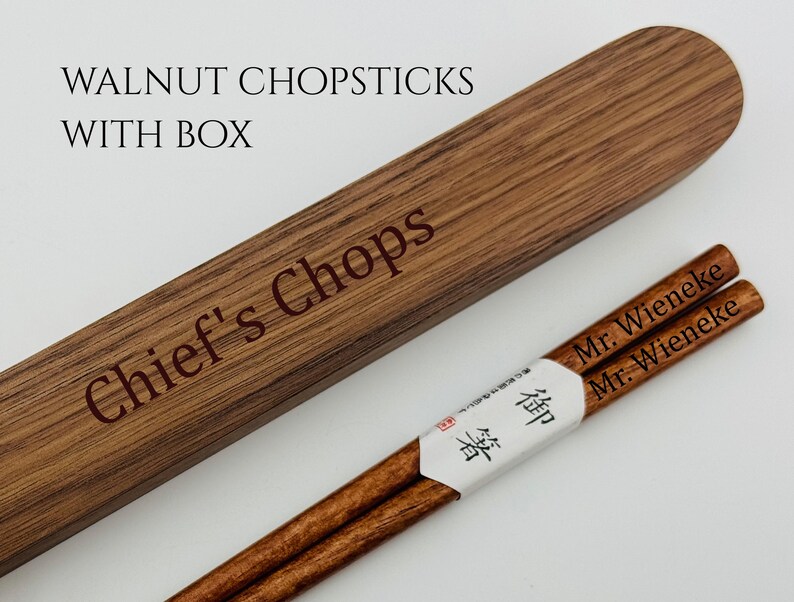 Personalized Wooden Chopsticks in Box: Engraved Asian Cuisine Gift - Etsy
