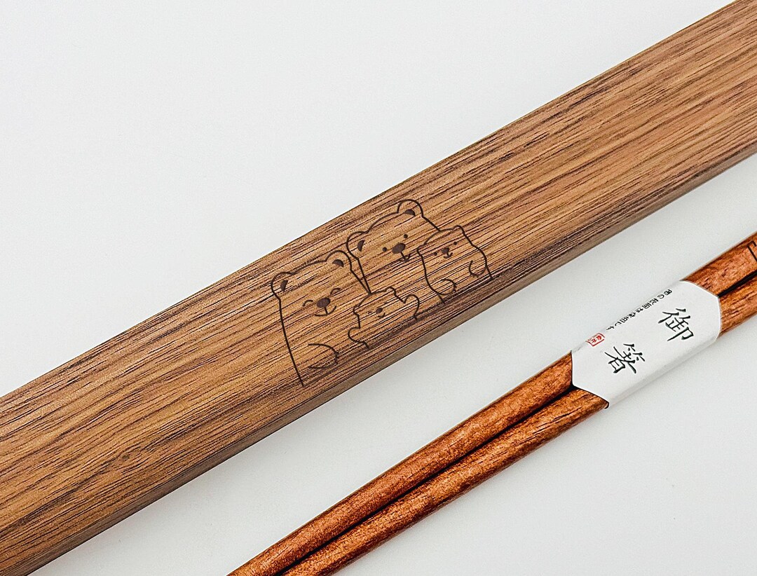 Engraved Walnut Chopsticks in Custom Box for Family Members - Unique ...
