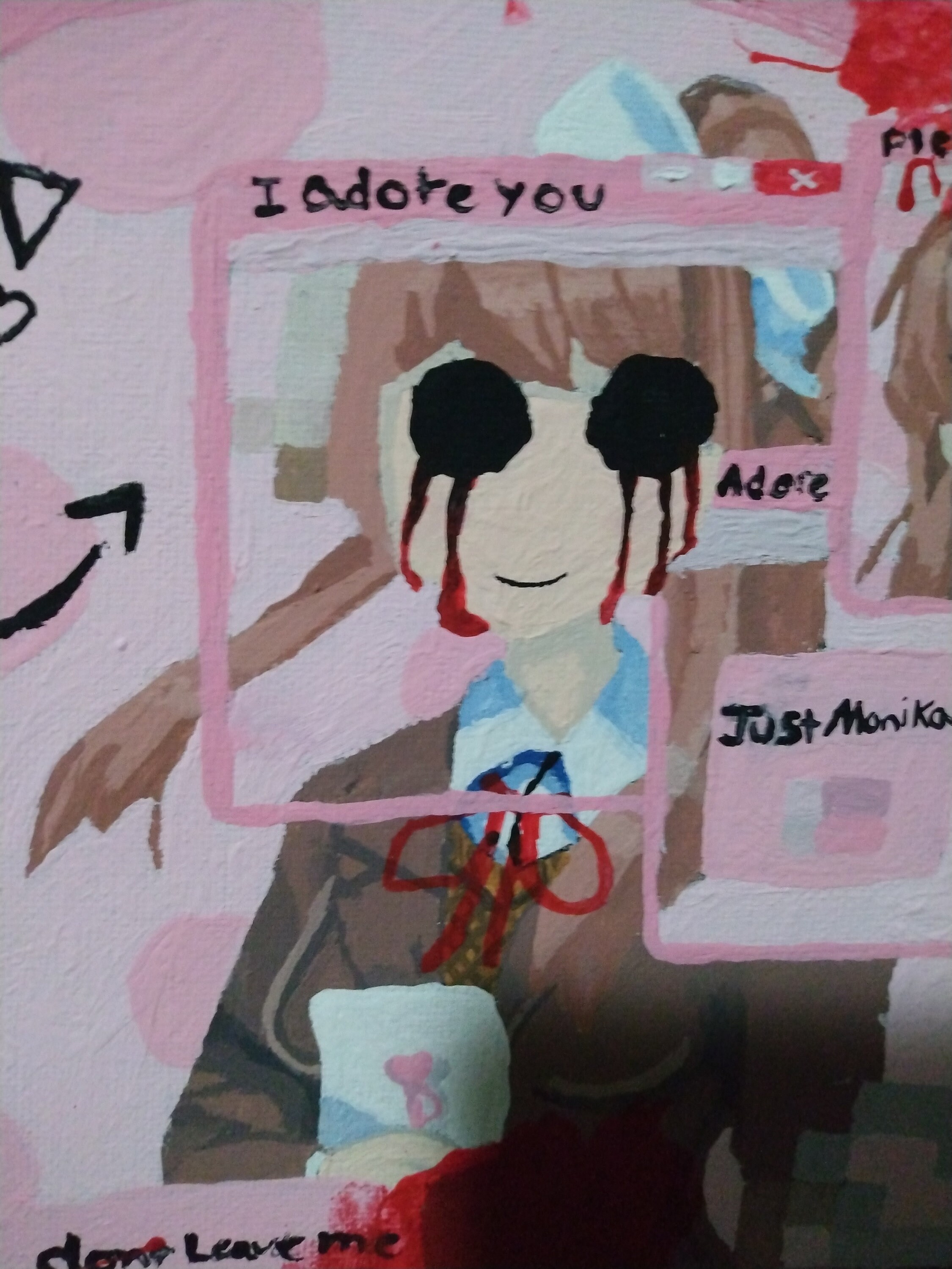 Doki Doki Monika Gorecore Painting - Etsy