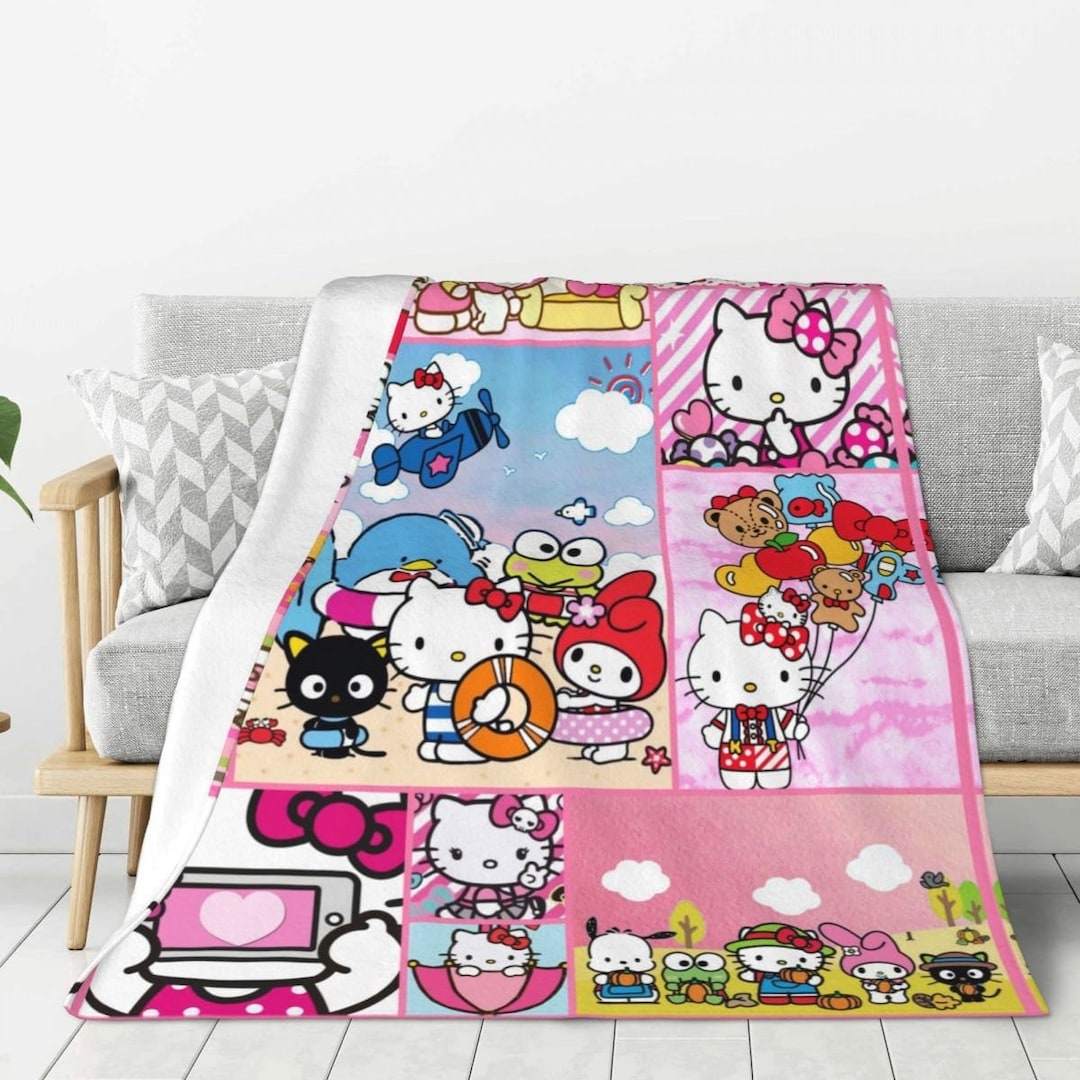 Pink Hello Kitty Blanket Cute Kitty Blanket Kitty Throws - Etsy