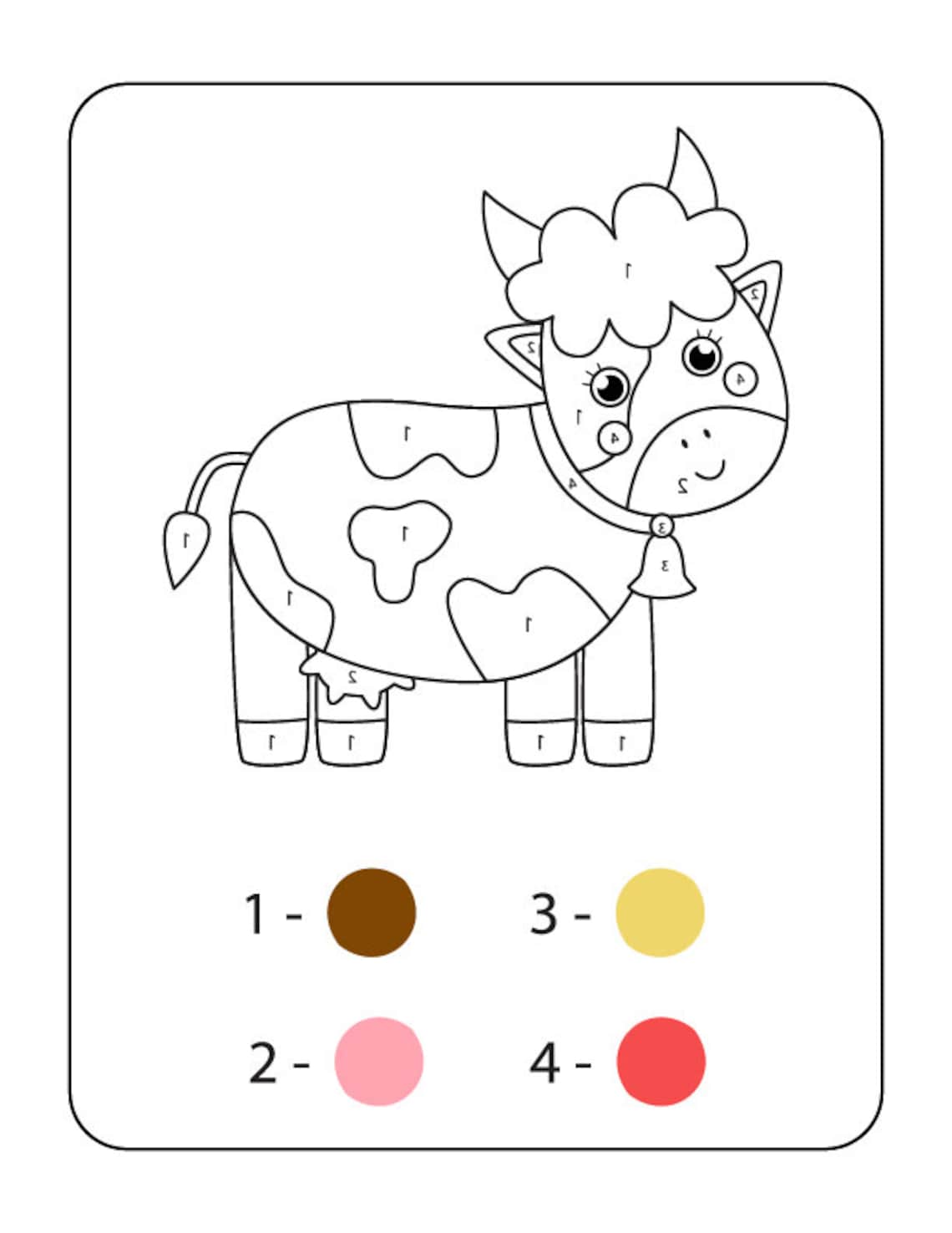 30 Color by Number Pages - Etsy