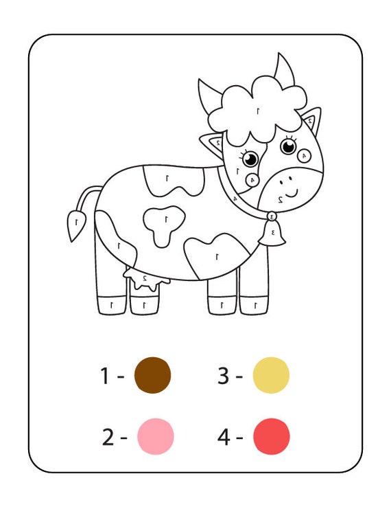 30 Color by Number Pages - Etsy